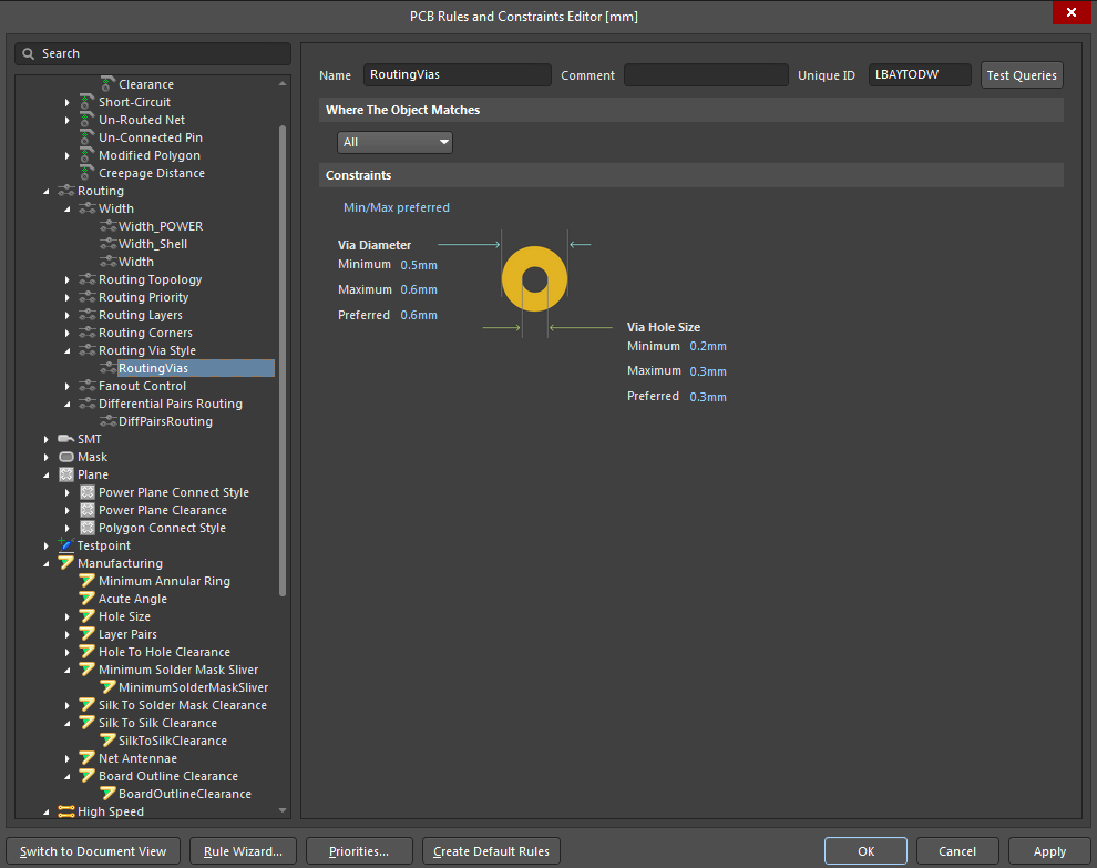 Defining Rules for a PCB | Altium App StartPage